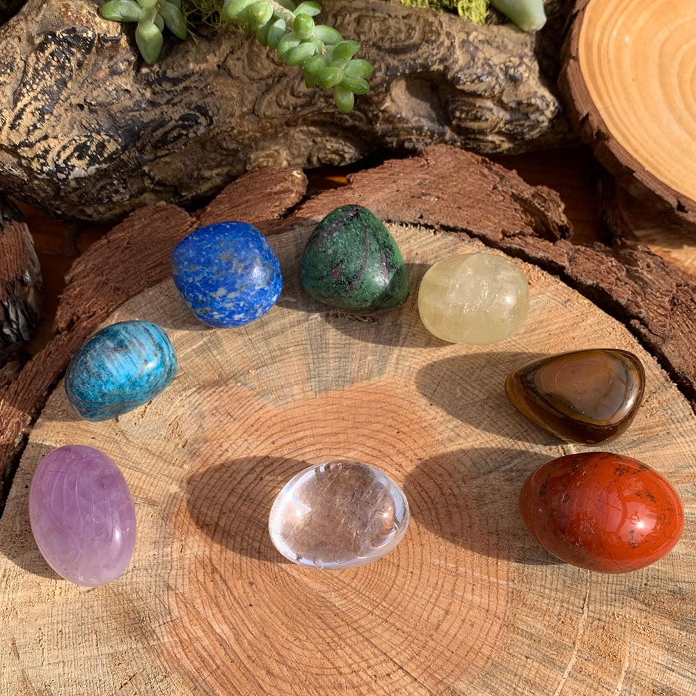 7 Chakra Tumbled Crystals Set PLUS Bonus Crystal+ Pouch – Spirit Magicka