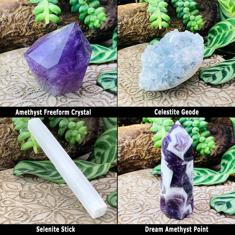 9-Piece Crystal Peaceful Sleep Altar Set – Spirit Magicka