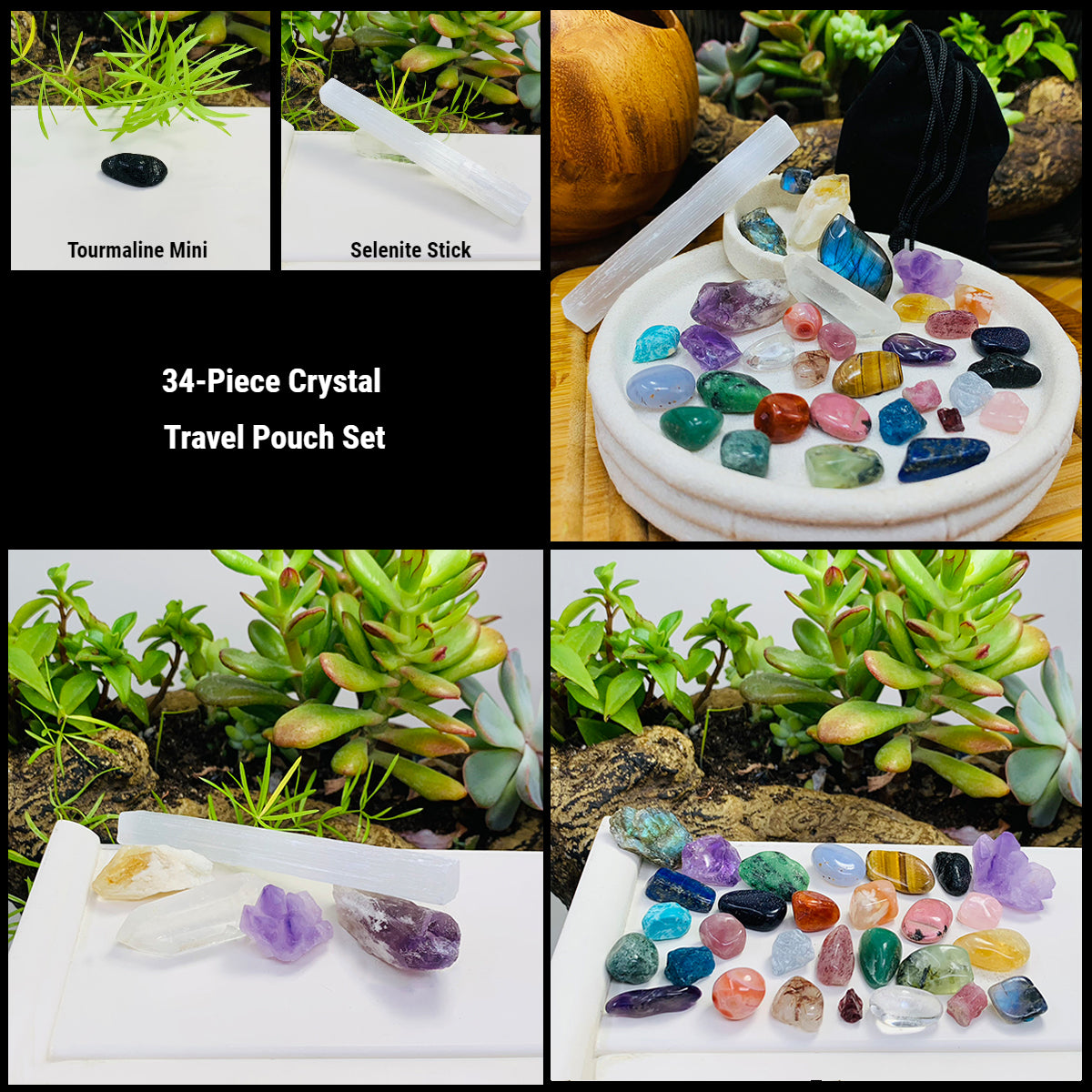 34 Crystal Vibration Sampler Set With Velvet Pouch – Spirit Magicka