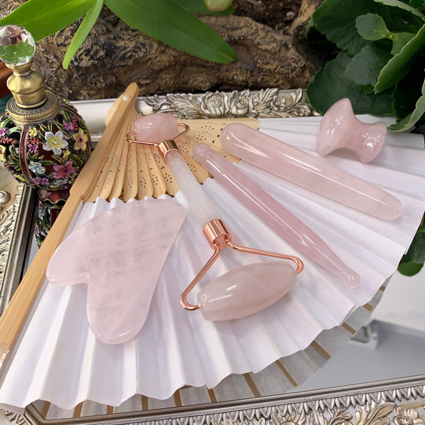 5 PC Rose Quartz Beauty Set - Ultimate Self-Care Collection – Spirit ...