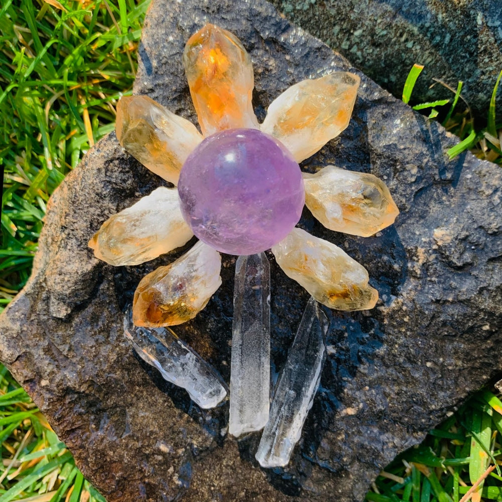 Amethyst Crystal Mini Flower Power Set 🌼 – Spirit Magicka