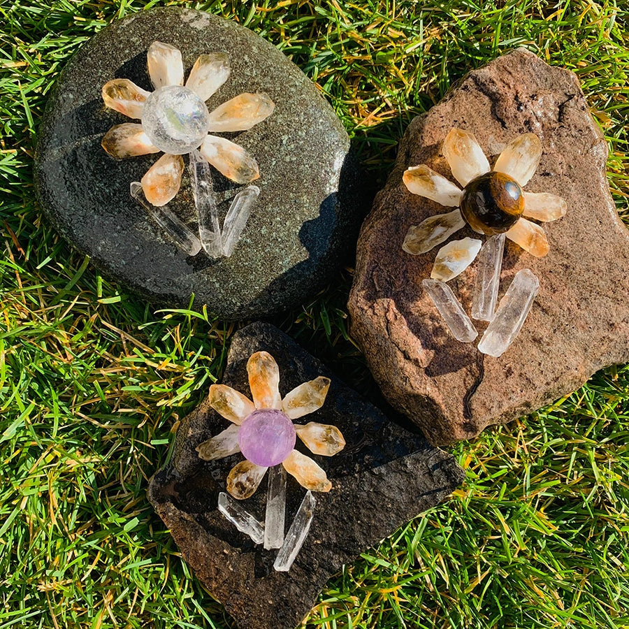 Amethyst Crystal Mini Flower Power Set 🌼 – Spirit Magicka