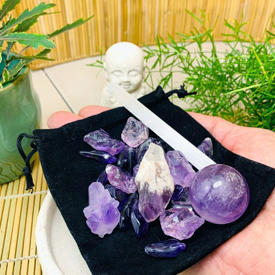 Amethyst Crystal Pouch Bundle – Spirit Magicka