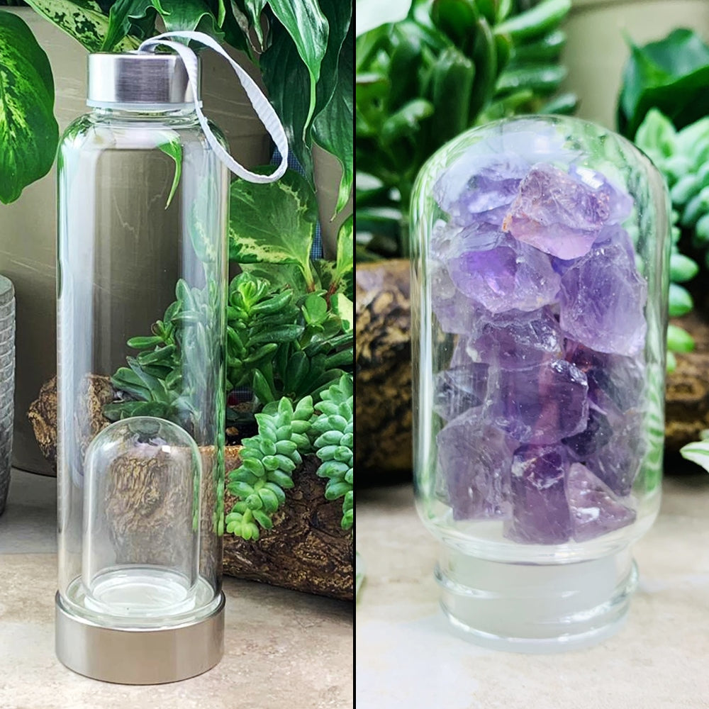Amethyst Rough Gem Pod Water Bottle 💧 – Spirit Magicka