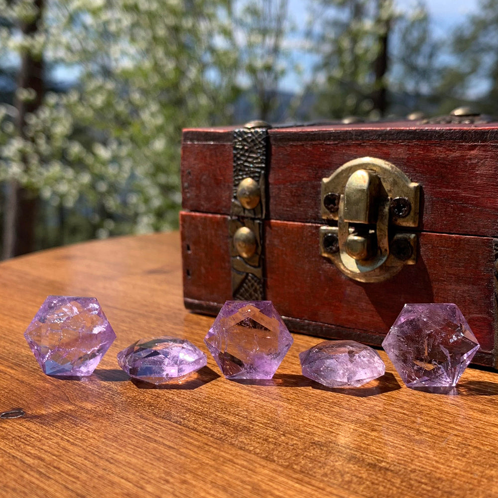 Amethyst Sacred Geometry Faceted Crystal – Spirit Magicka
