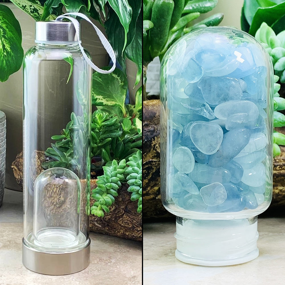 Aquamarine Gem Pod Water Bottle 💧 – Spirit Magicka
