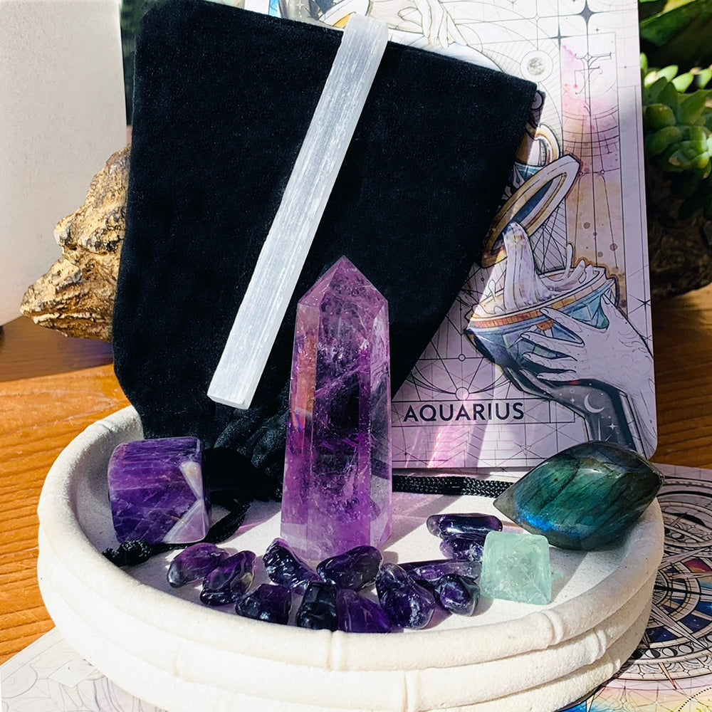 ♒ Aquarius - Zodiac Crystal Set – Spirit Magicka