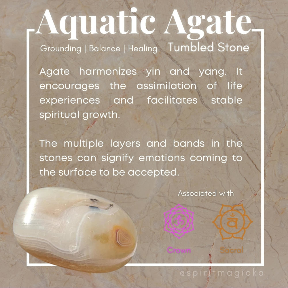 Aquatic Agate (Mini) Palm Stone – Spirit Magicka