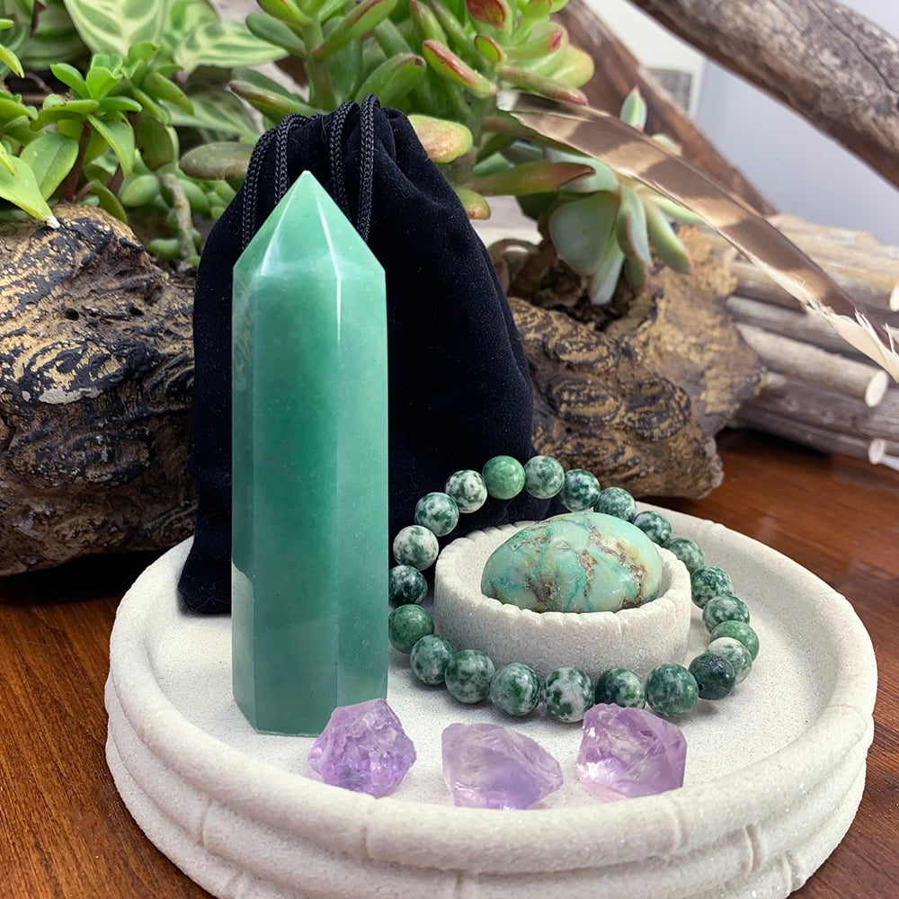 PRIZE WINNER! Aventurine Prosperity Set + Mala Bracelet – Spirit Magicka
