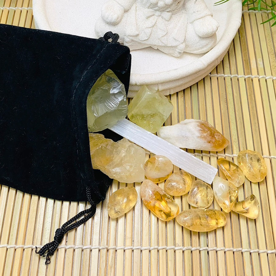 Citrine Abundance Crystal Pouch Set – Spirit Magicka