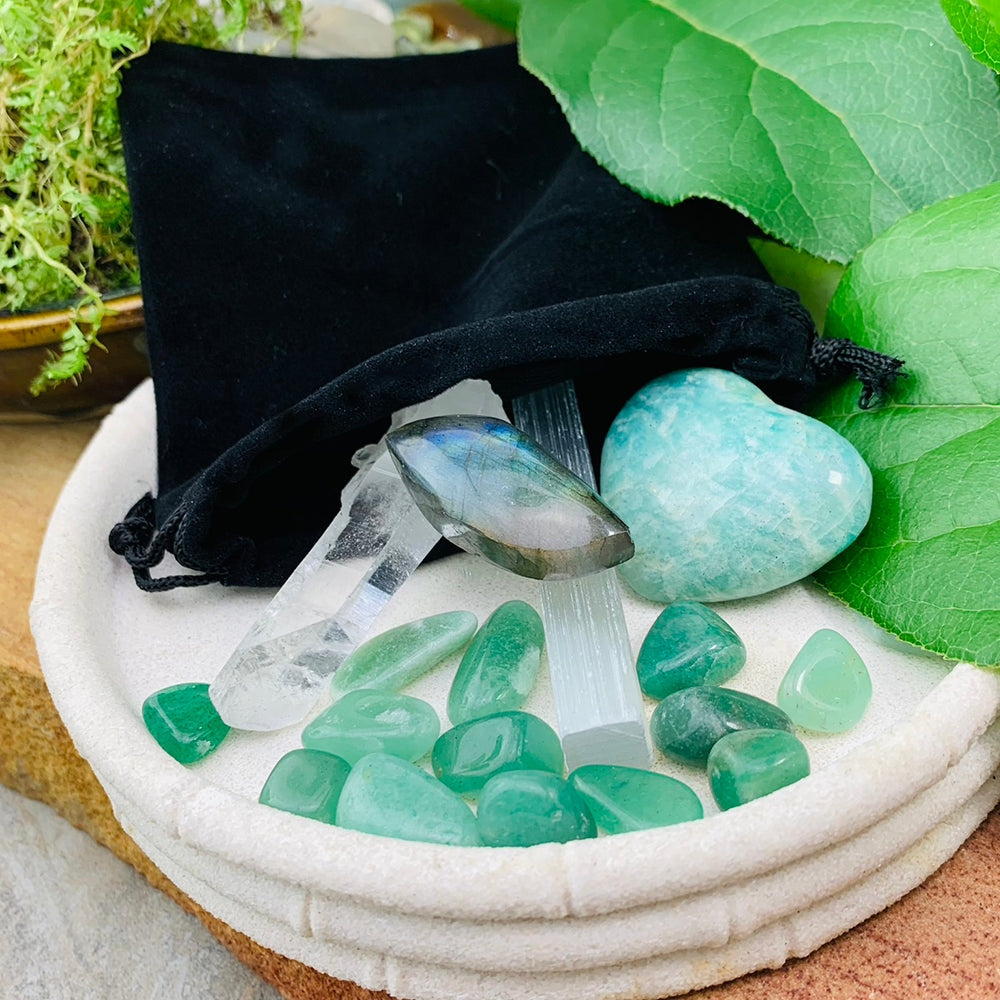Good Fortune Amplification Crystal Pouch Set – Spirit Magicka