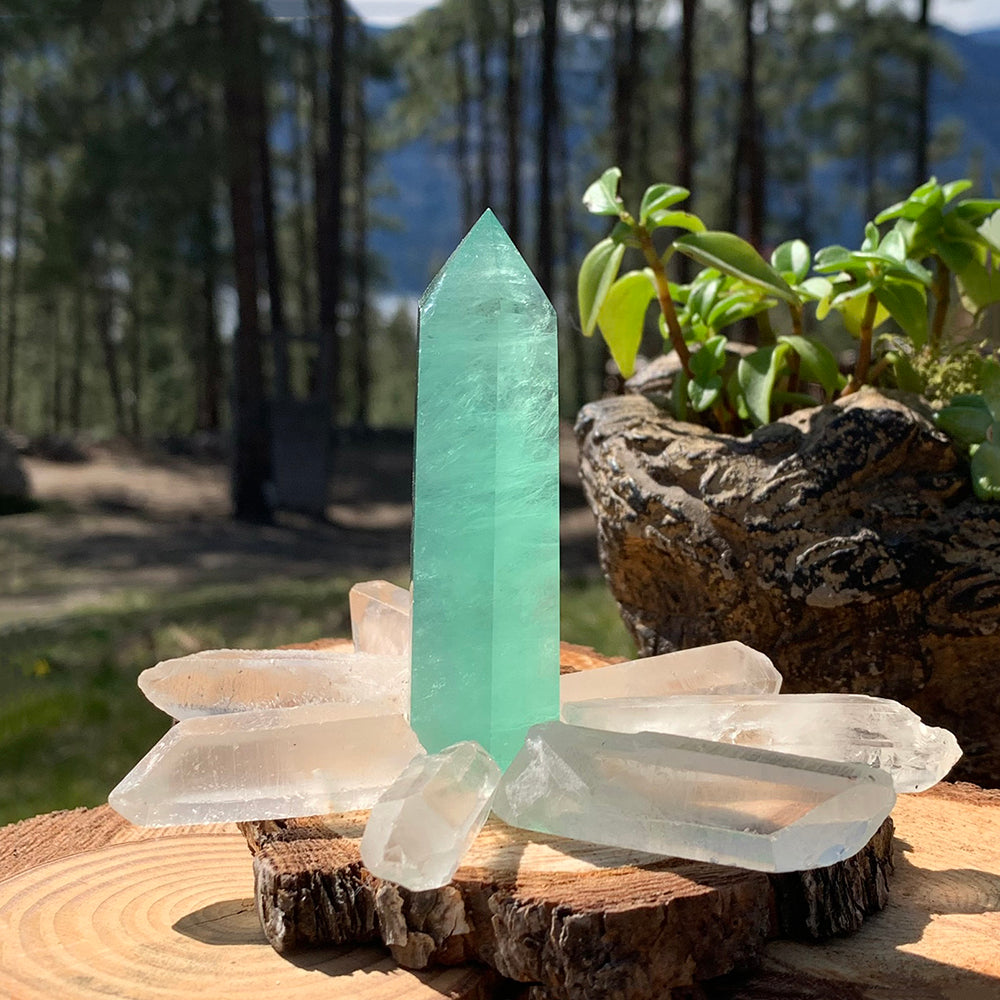 8-Piece Green Fluorite + Quartz Set – Spirit Magicka