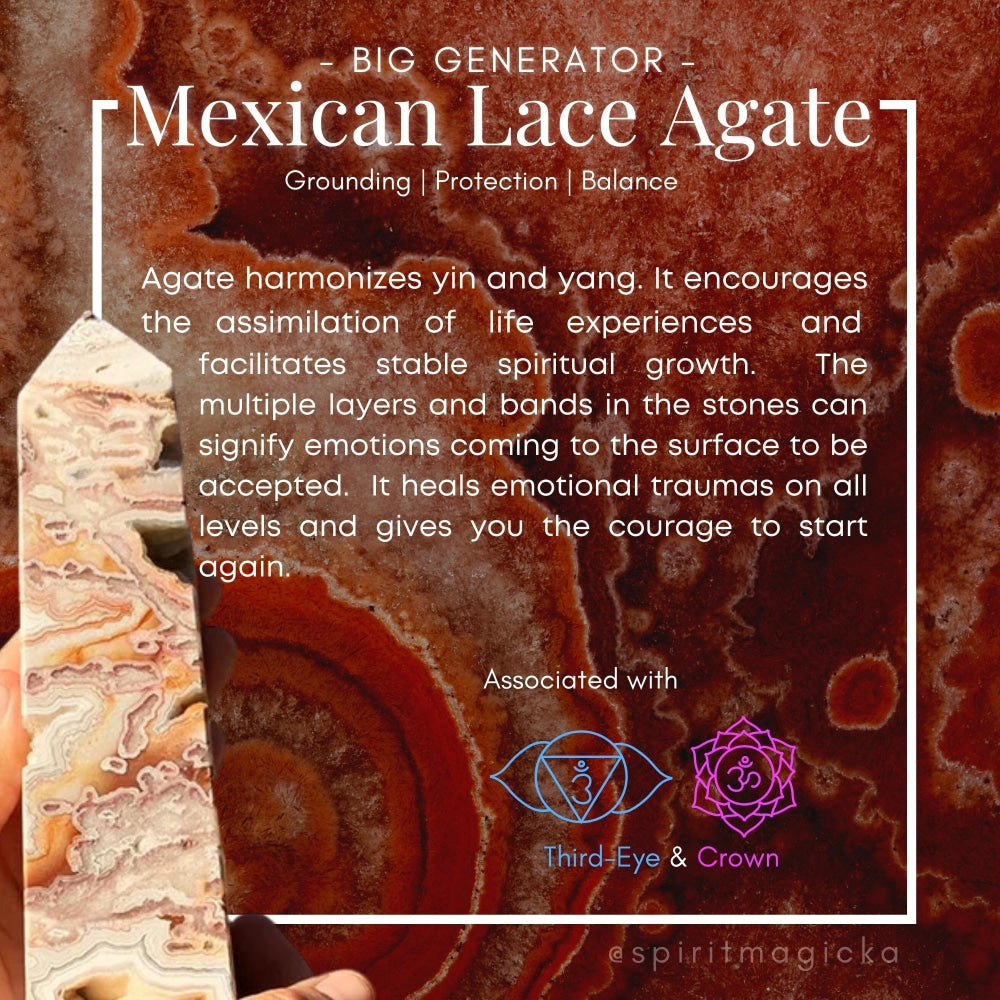 Mexican Lace Agate Druzy Large Generator – Spirit Magicka