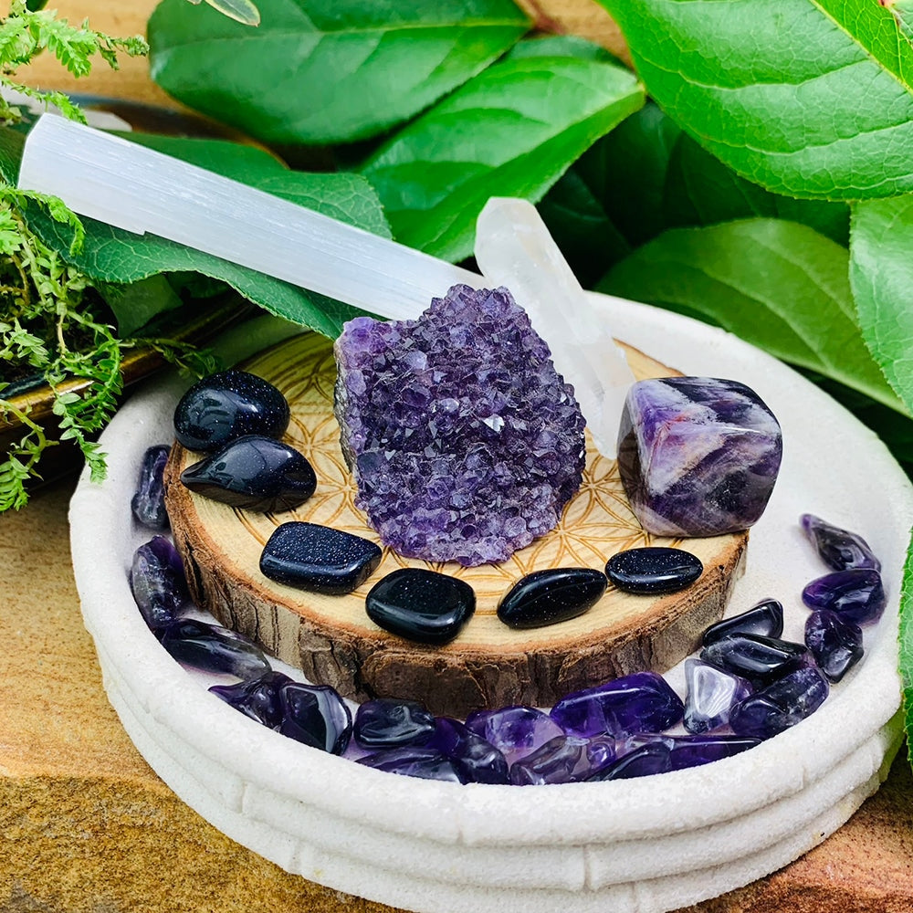 Amethyst Crystal Collection Pouch Set – Spirit Magicka