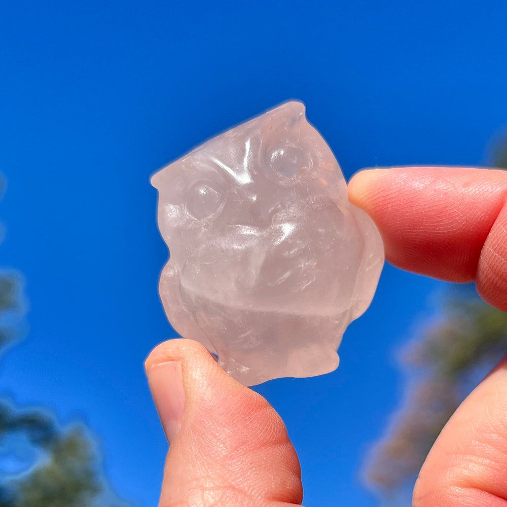 Crystal Animal Spirit Totems: Rose Quartz Owl – Spirit Magicka