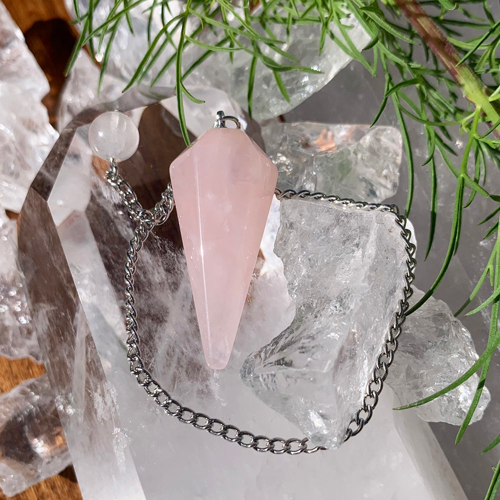 Rose Quartz Crystal Pendulum – Spirit Magicka