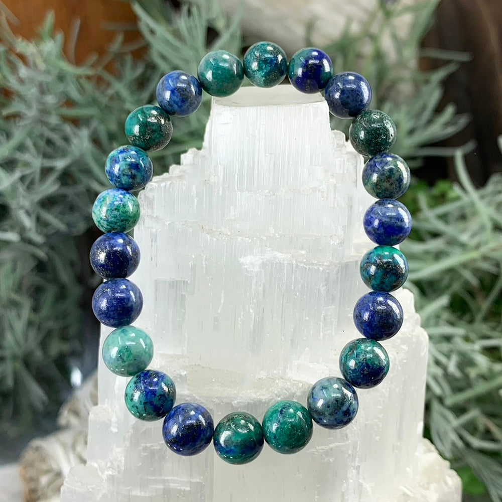 Mala Azurite Bracelet With Velvet Pouch – Spirit Magicka