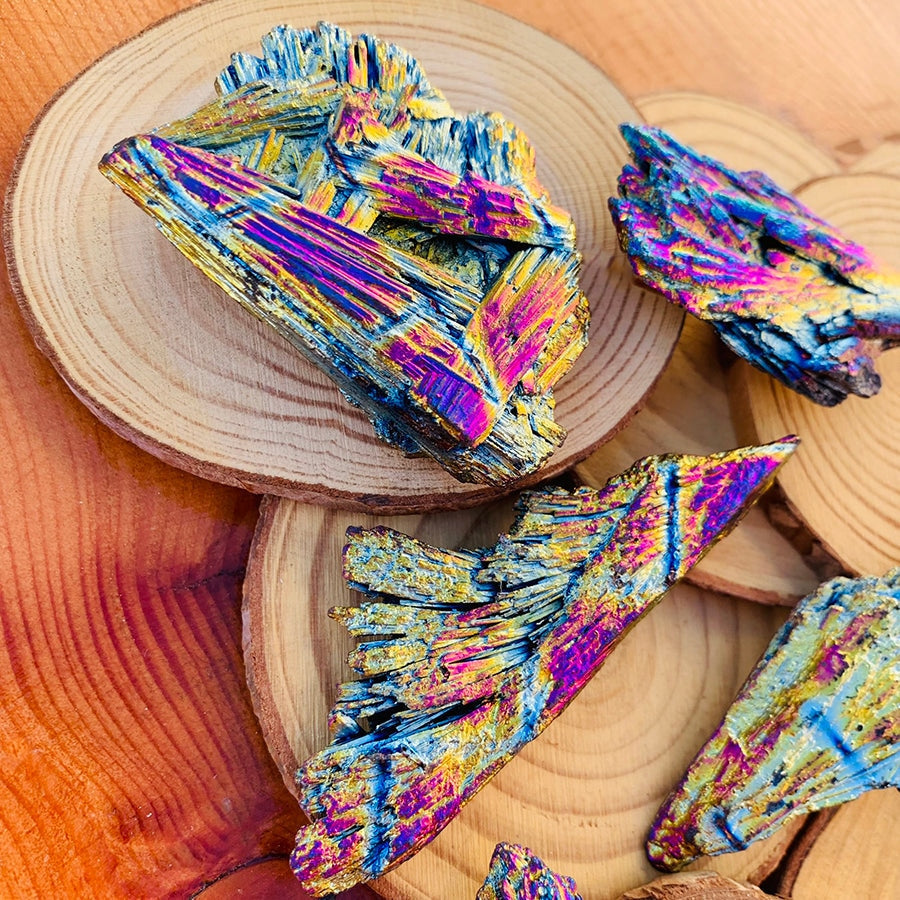 Rainbow Peacock Titanium Kyanite Fan – Spirit Magicka