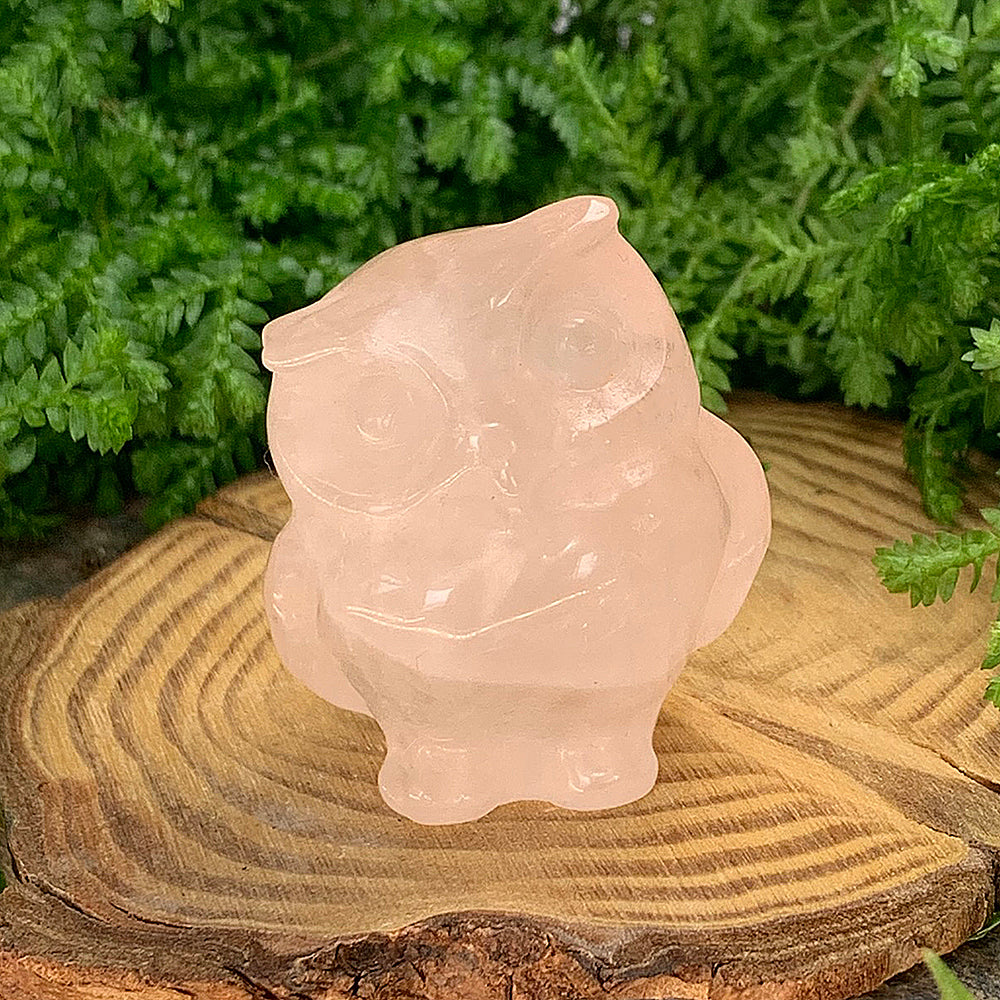 Crystal Animal Spirit Totems: Rose Quartz Owl – Spirit Magicka