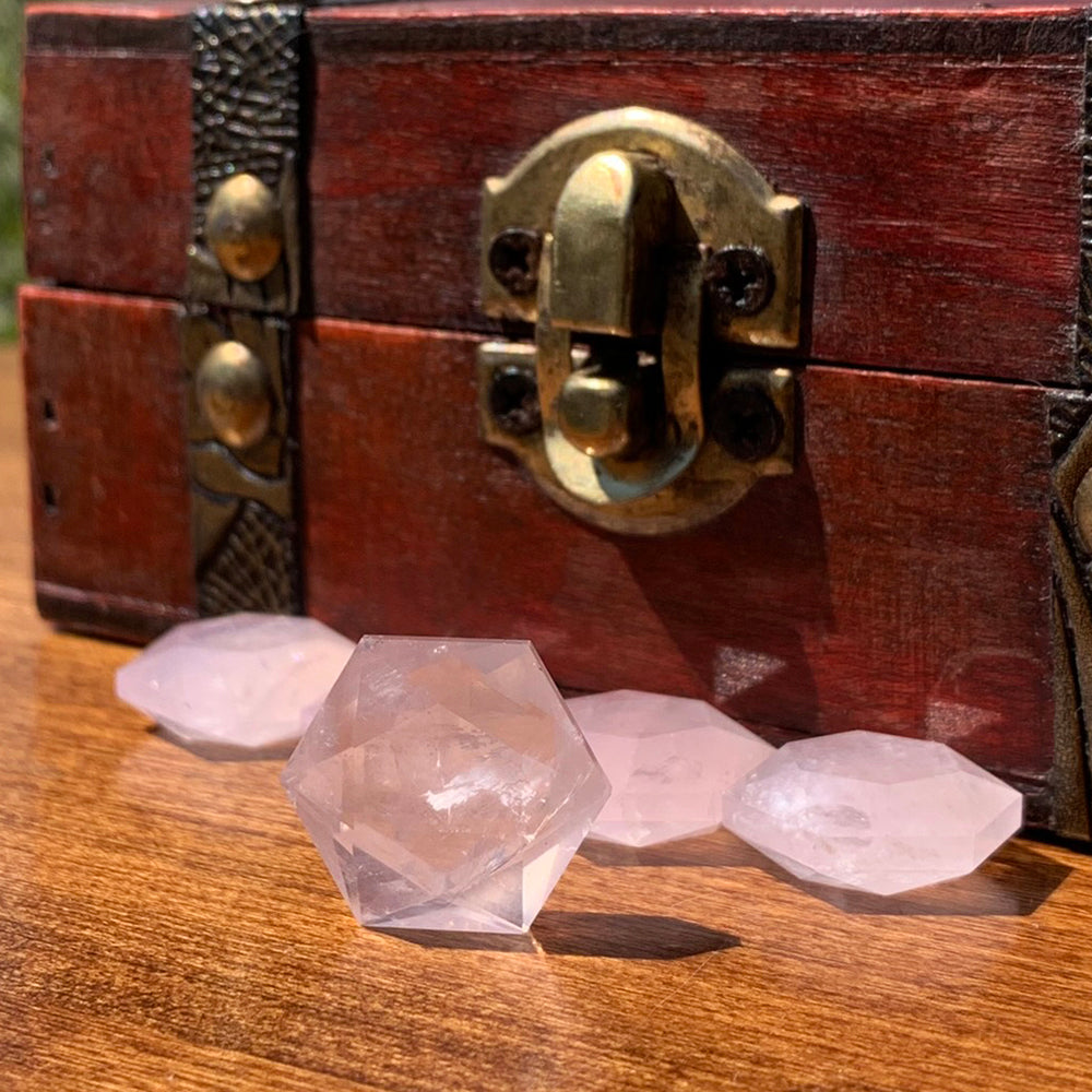 Rose Quartz Sacred Geometry Faceted Crystal – Spirit Magicka