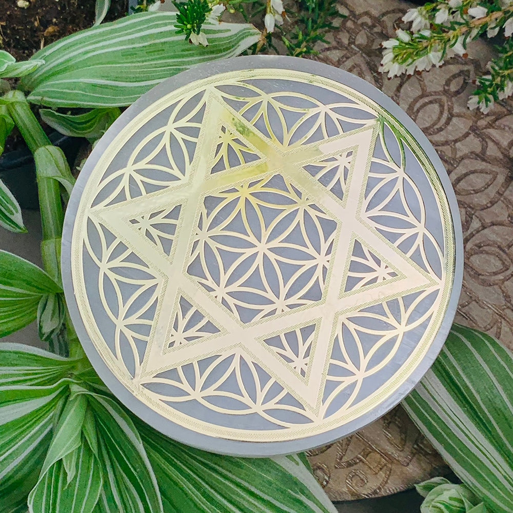 Selenite Seed Of Life Cleansing Disk – Spirit Magicka
