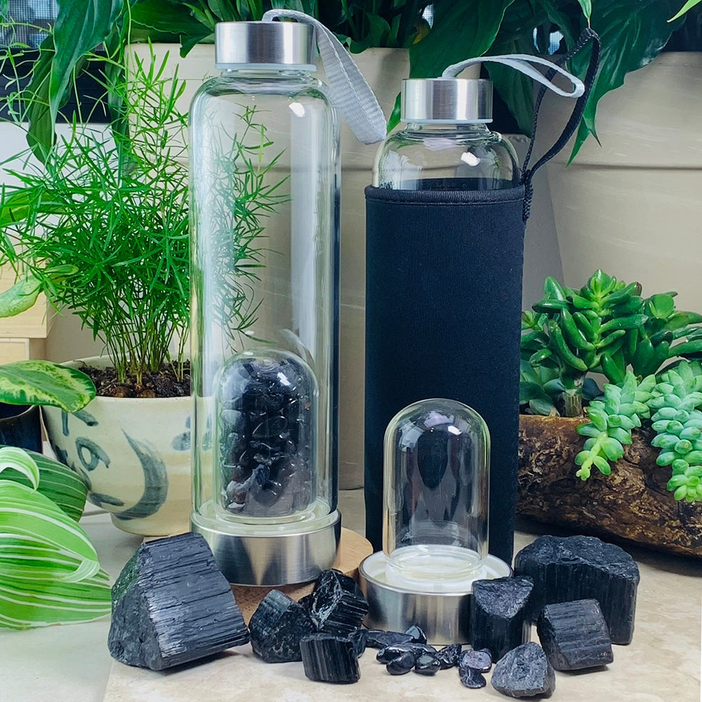 Tourmaline Mini Gemstones Pod Crystal Water Bottle – Spirit Magicka