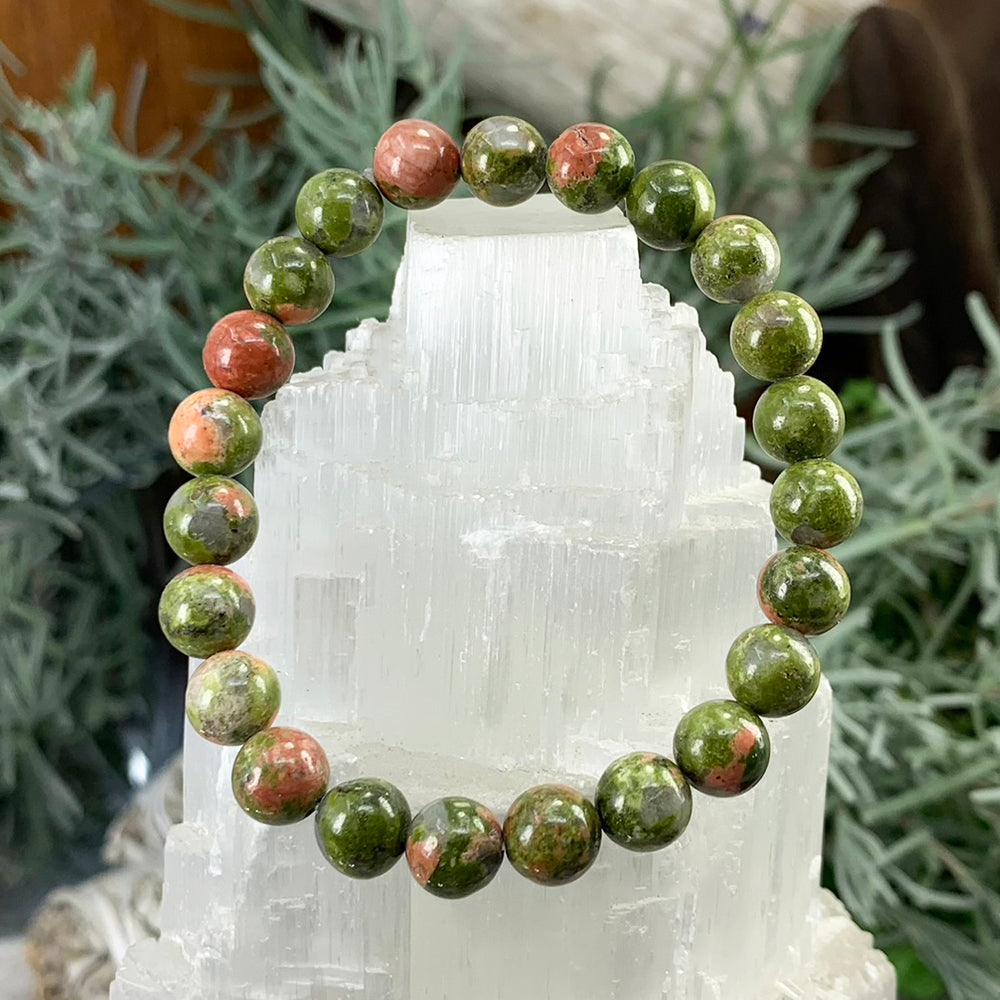Mala Unakite Bracelet With Velvet Pouch – Spirit Magicka