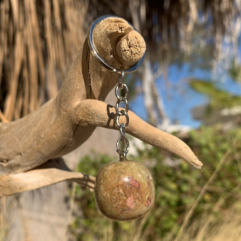 Unakite Crystal Keychain – Spirit Magicka