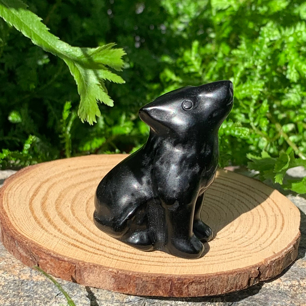Crystal Animal Spirit Totems: Black Protection Agate Wolf – Spirit Magicka